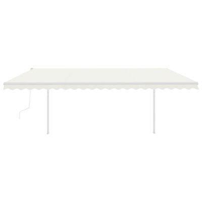 vidaXL Toldo automático con LED y sensor de viento crema 5x3,5 m ...