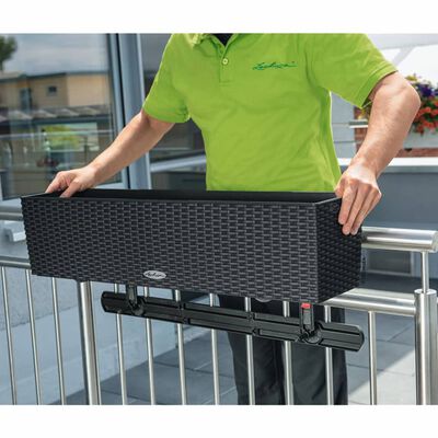 LECHUZA Jardinera BALCONERA Cottage 80 ALL-IN-ONE color granito | vidaXL.es