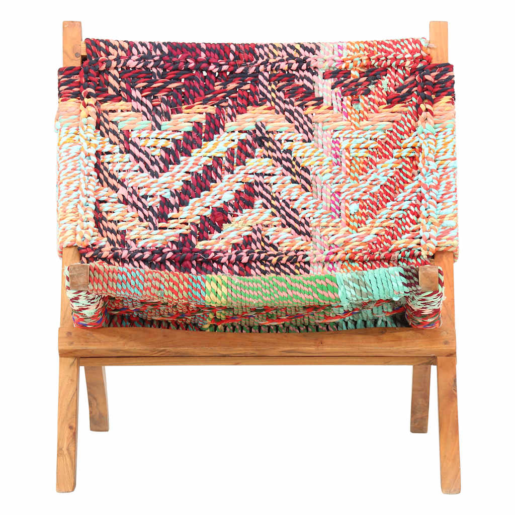 vidaXL Silla chindi plegable de tela multicolor | vidaXL.es