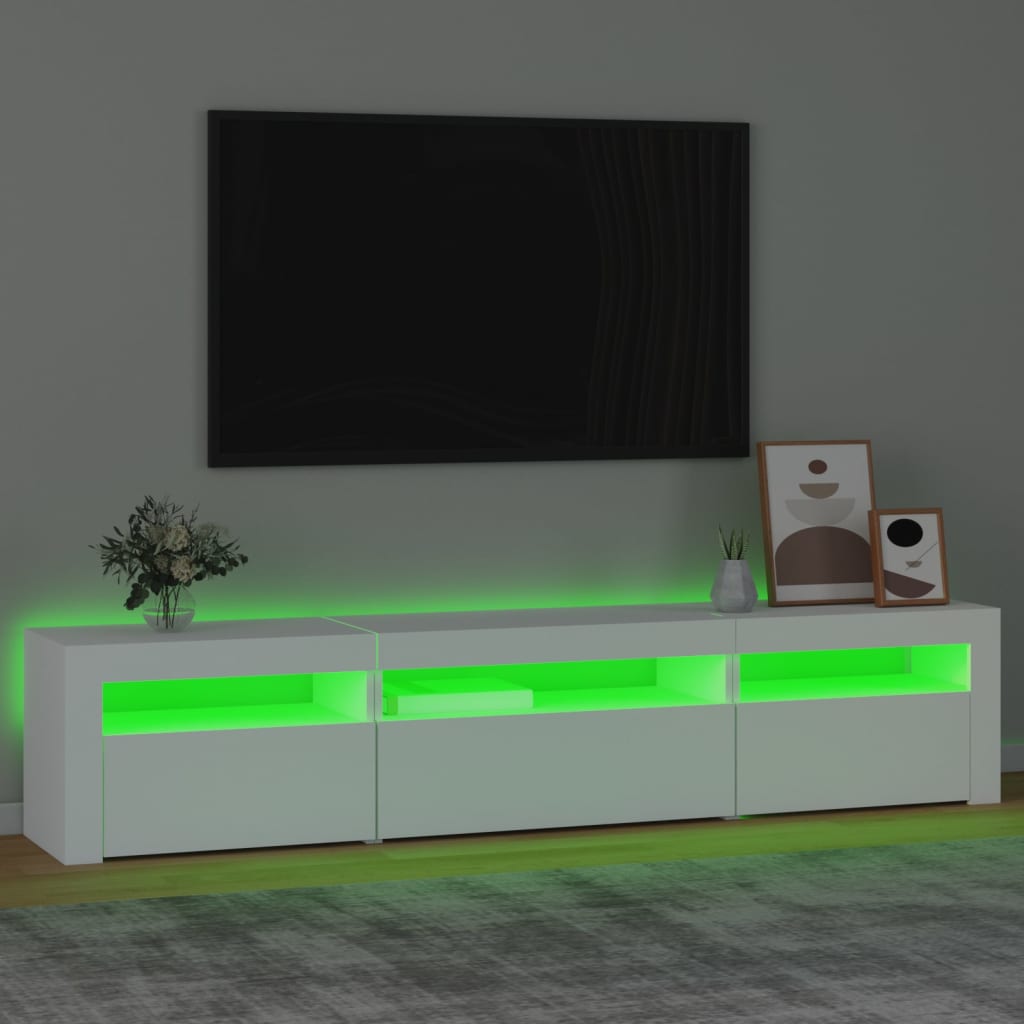 vidaXL Mueble de TV con luces LED blanco 195x35x40 cm | vidaXL.es